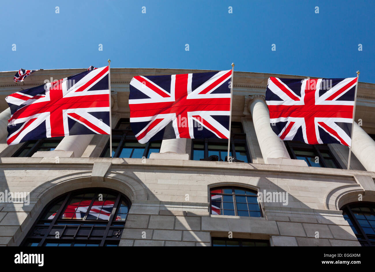 London building decorated with Union Jack flags Stock Photo - Alamy