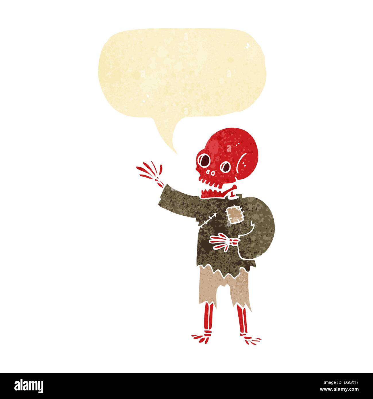 cartoon skeleton waving with speech bubble Stock Vector Image & Art - Alamy