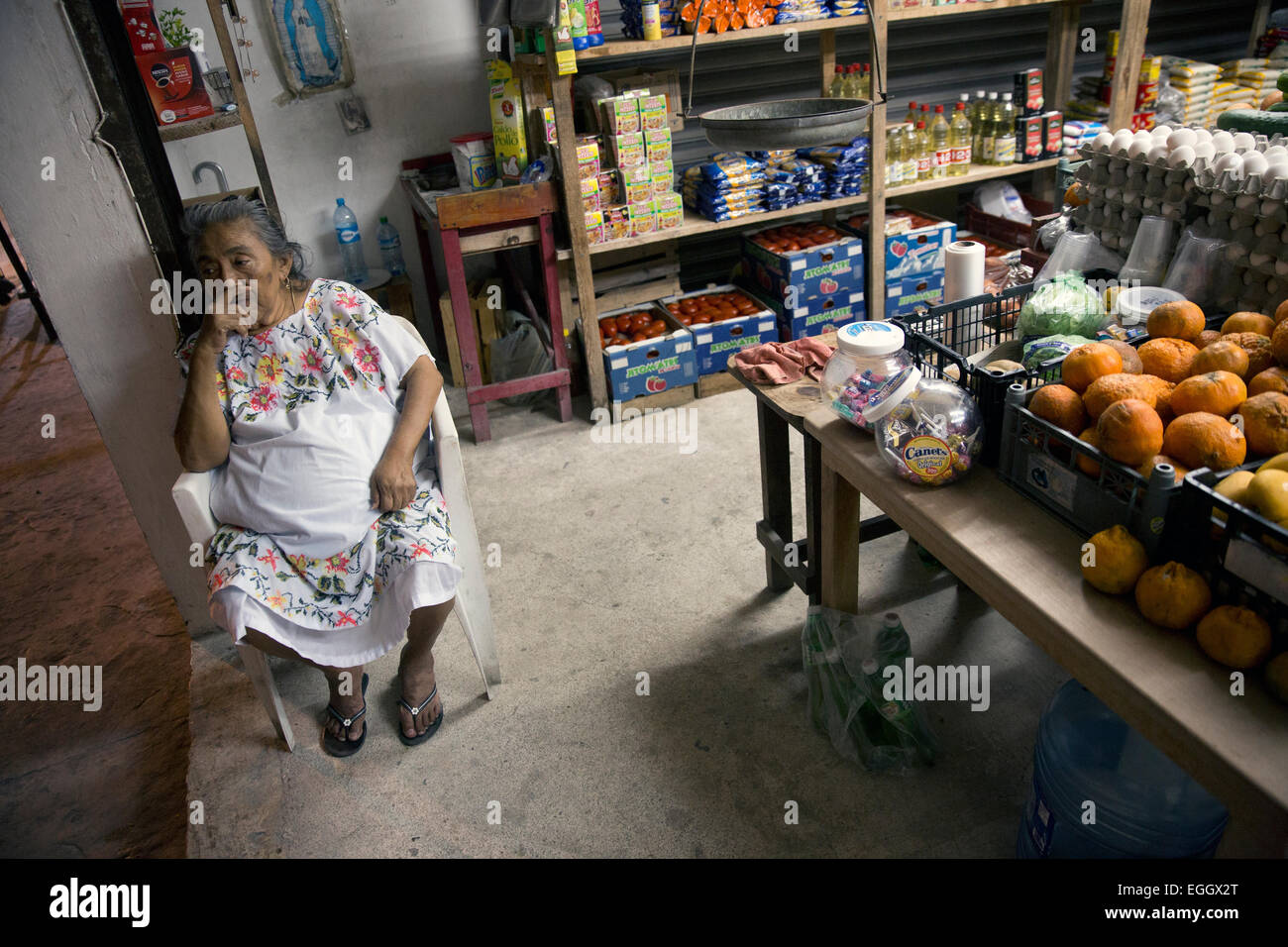 Small Mayan grocery store, Mahahual, Quintana Roo, Mexico Stock Photo ...