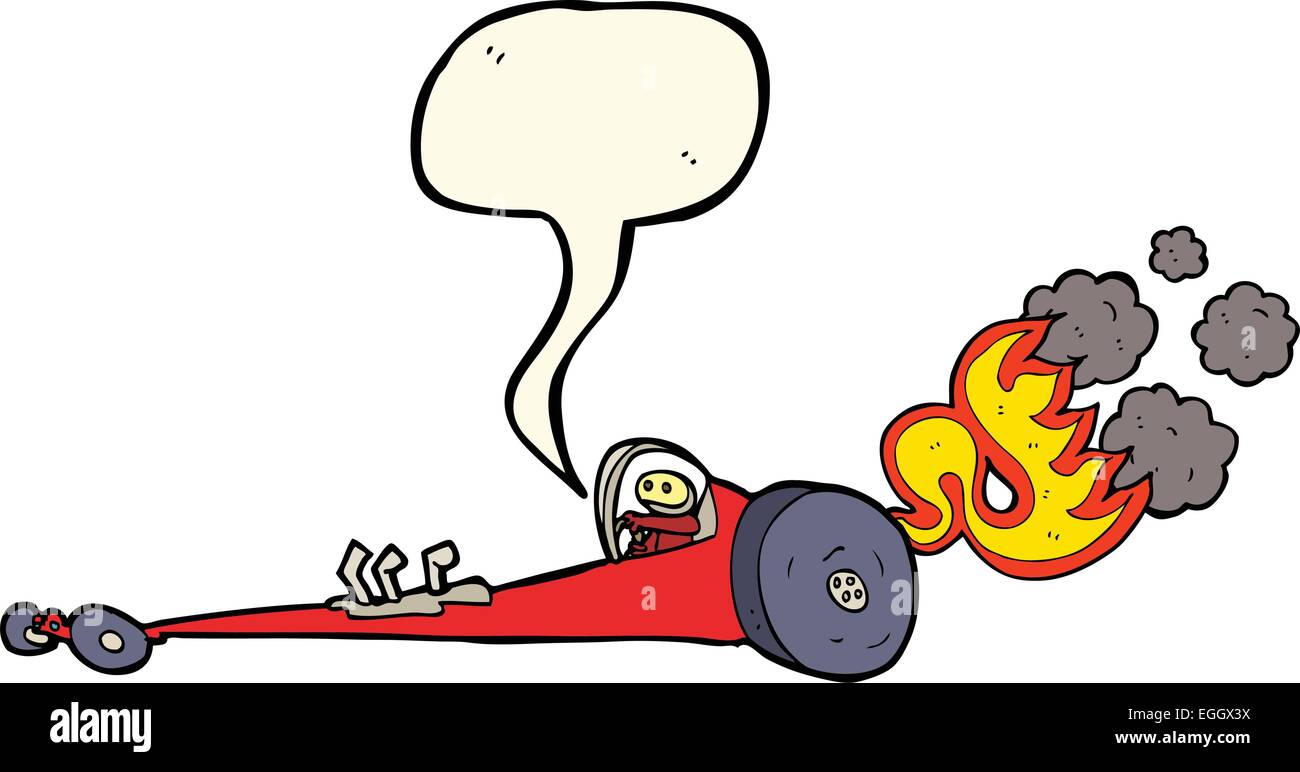 cartoon drag racer with speech bubble Stock Vector Image & Art - Alamy
