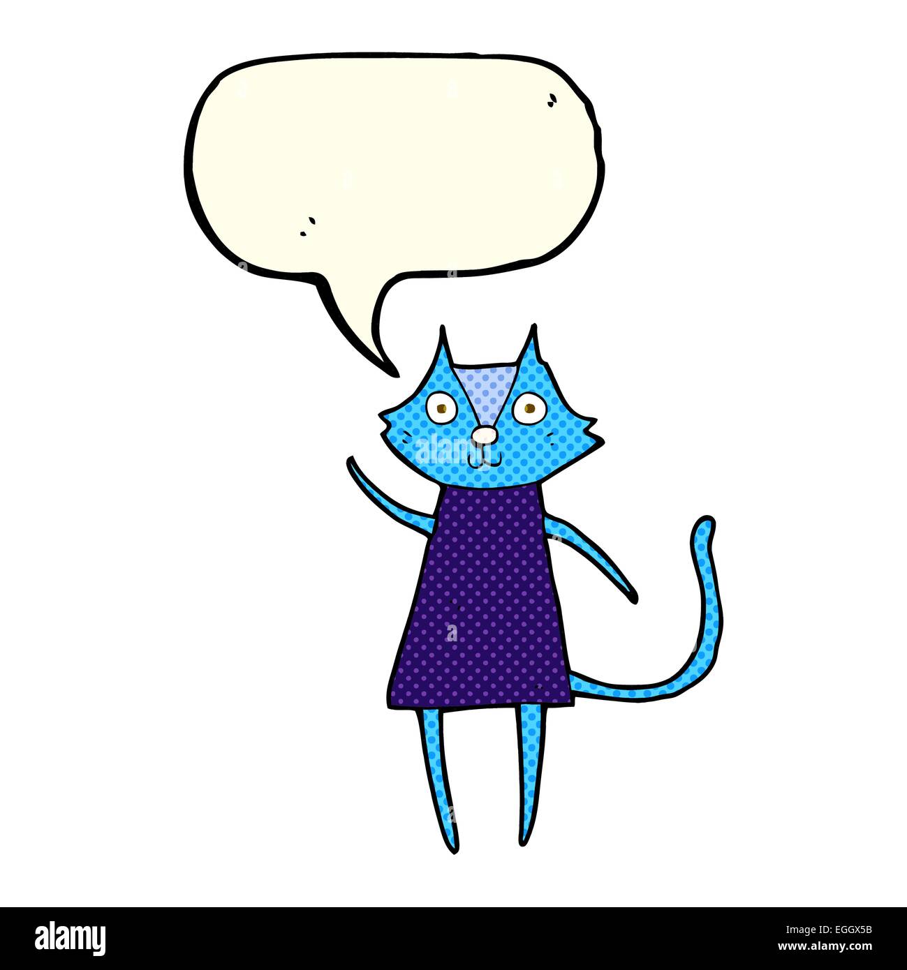 cute cartoon black cat waving with speech bubble Stock Vector Image ...
