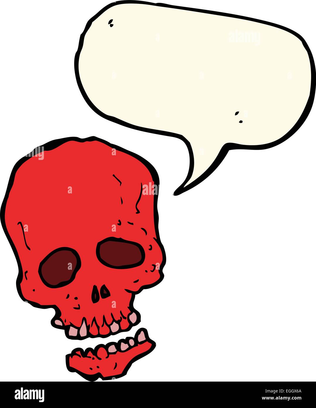 cartoon skull with speech bubble Stock Vector Image & Art - Alamy