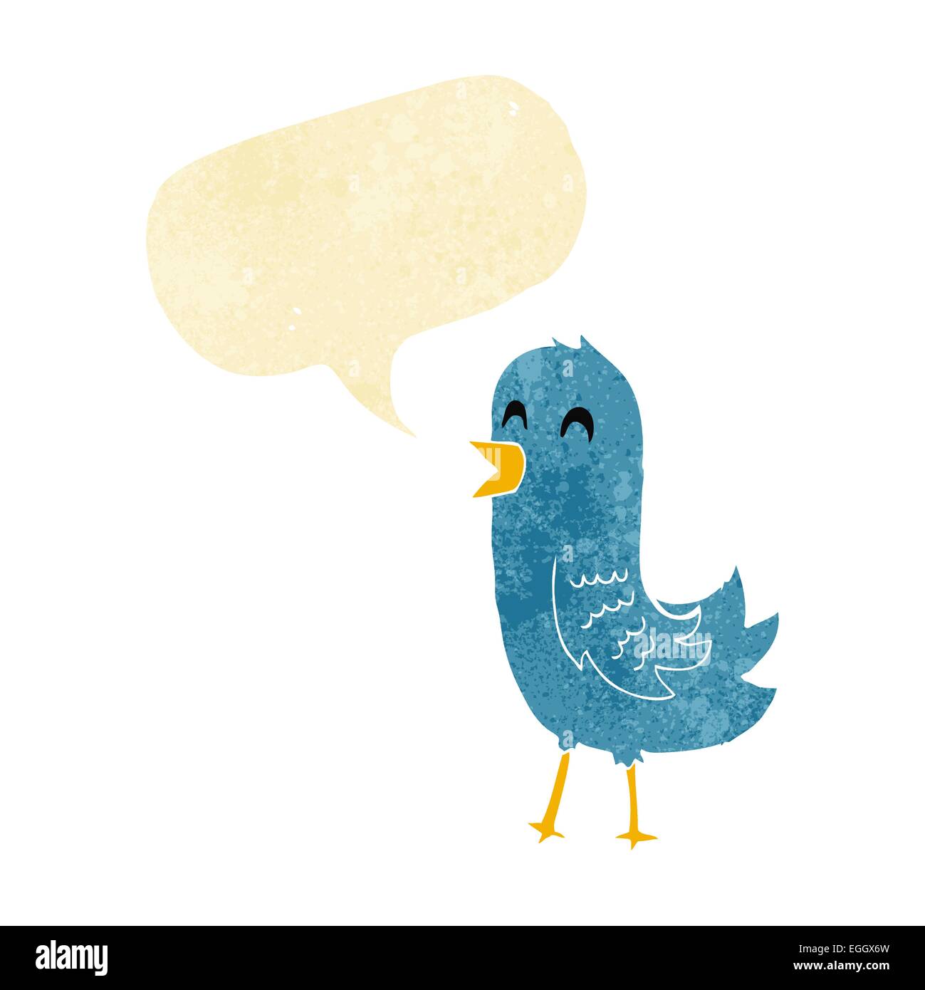 cartoon happy bird with speech bubble Stock Vector Image & Art - Alamy