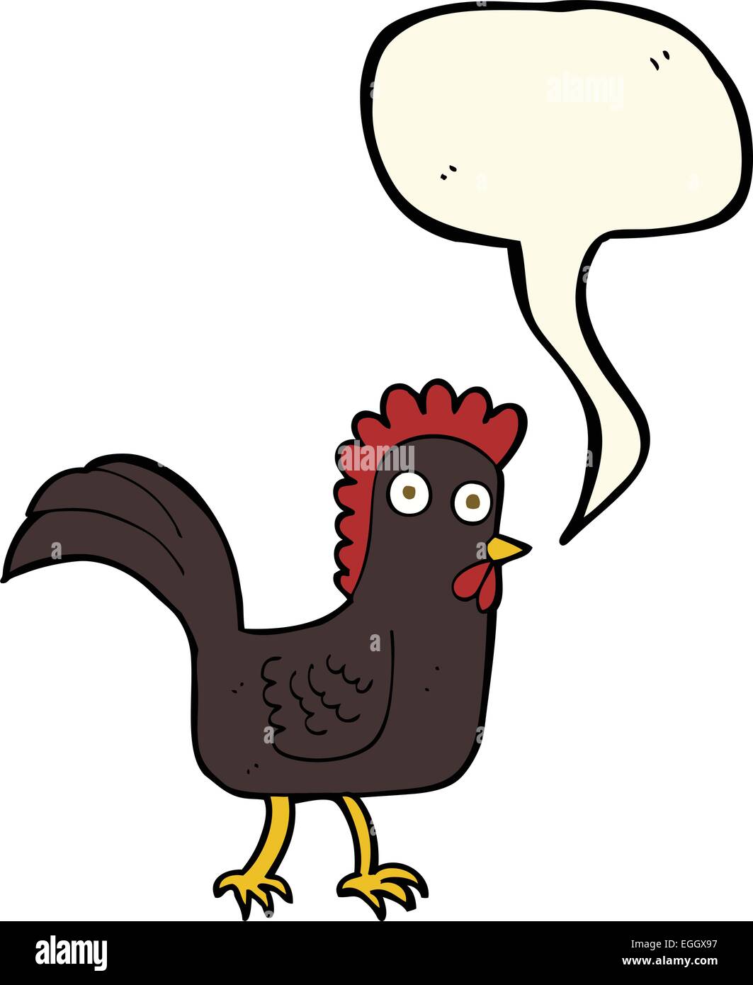 cartoon chicken with speech bubble Stock Vector Image & Art - Alamy