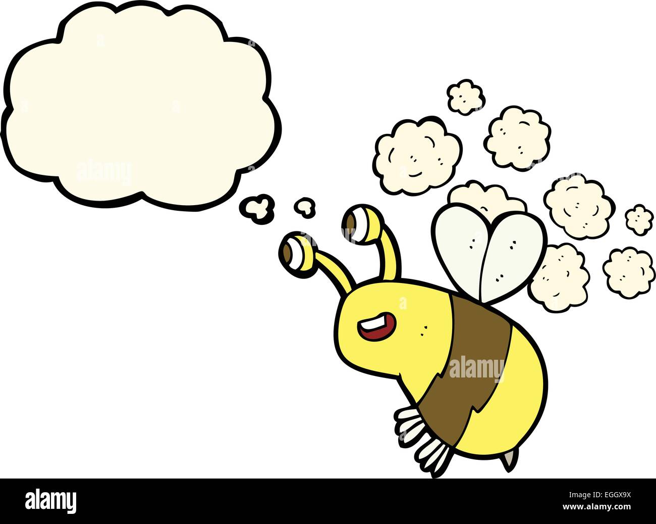 cartoon happy bee with thought bubble Stock Vector Image & Art - Alamy