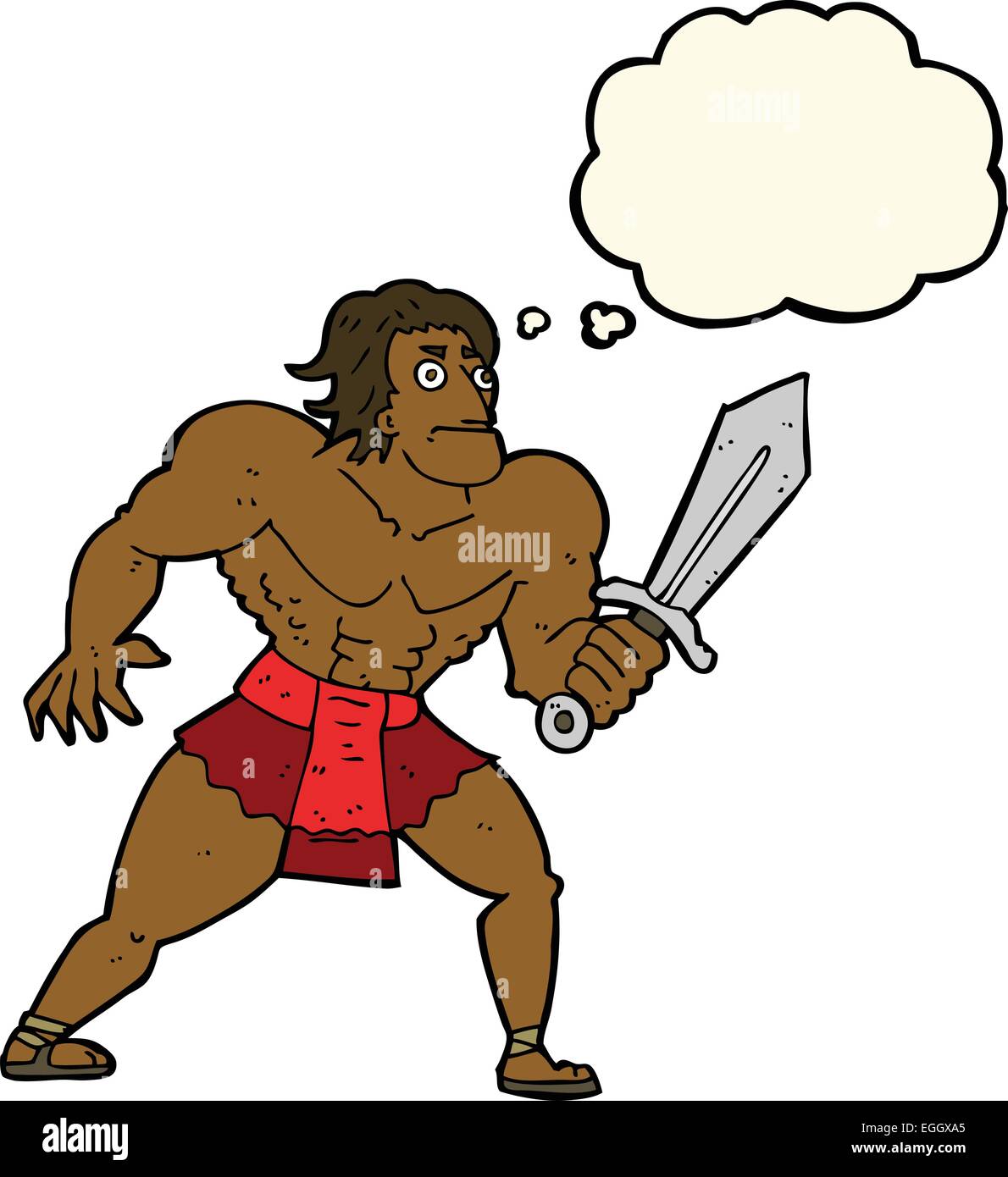 cartoon fantasy hero man with thought bubble Stock Vector Image & Art ...