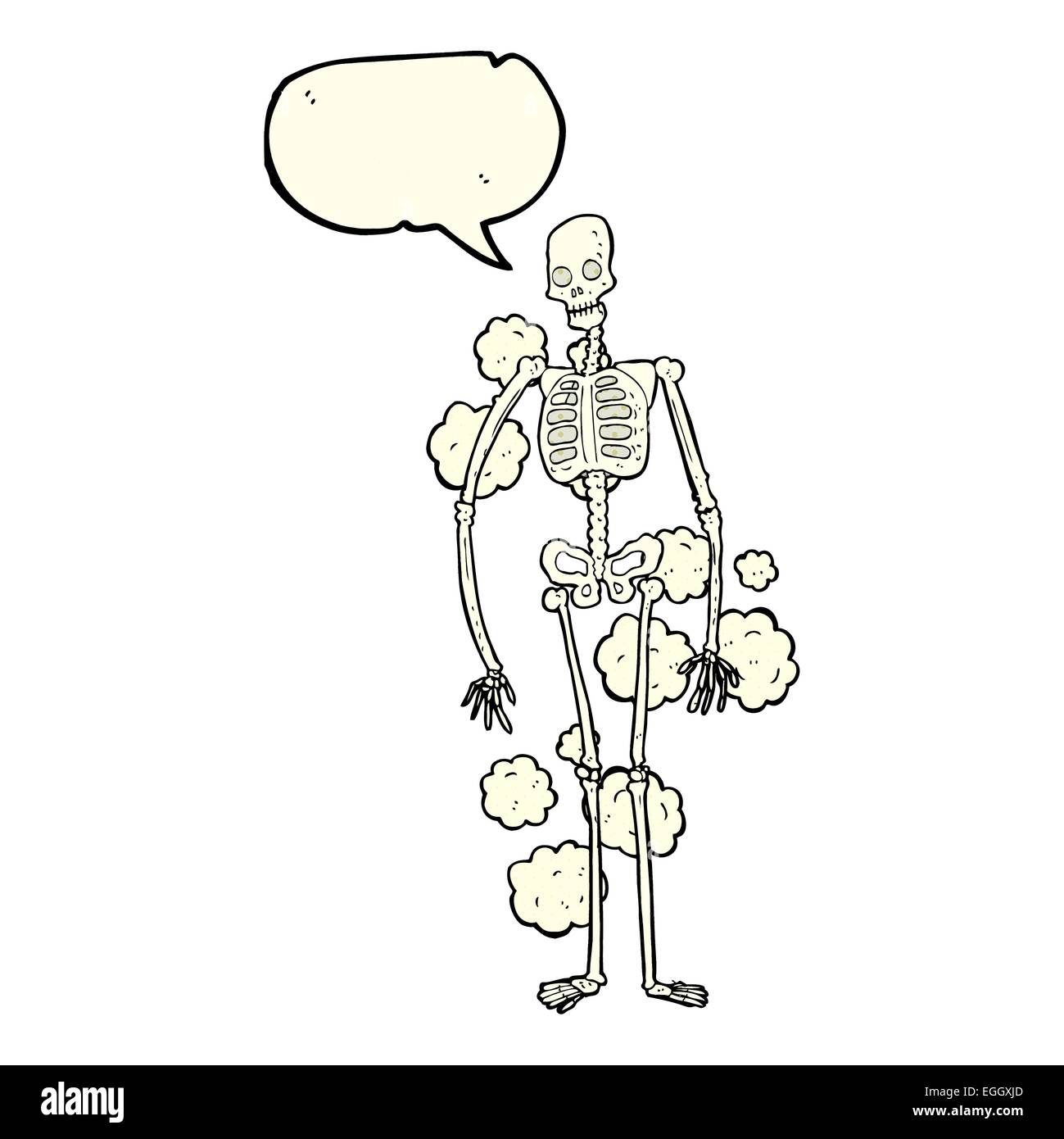 cartoon dusty old skeleton with speech bubble Stock Vector Image & Art ...