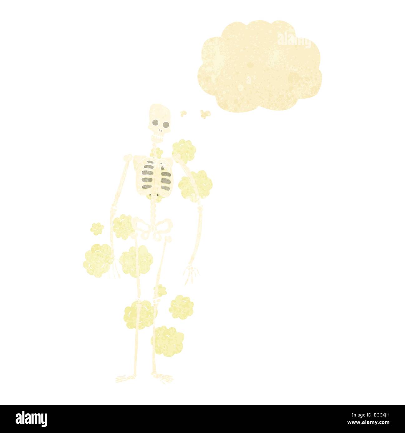 cartoon dusty old skeleton with thought bubble Stock Vector Image & Art ...