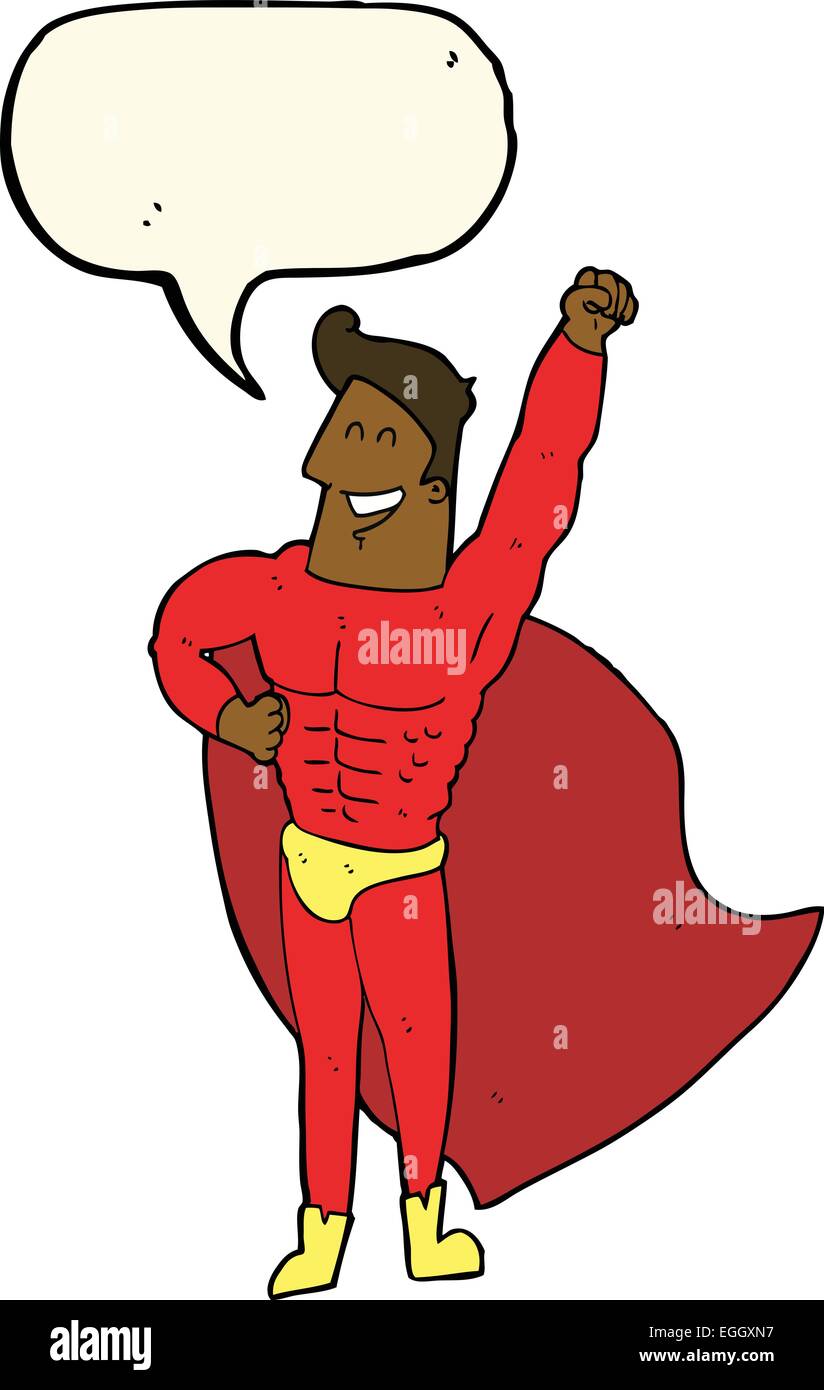 cartoon superhero with speech bubble Stock Vector Image & Art - Alamy