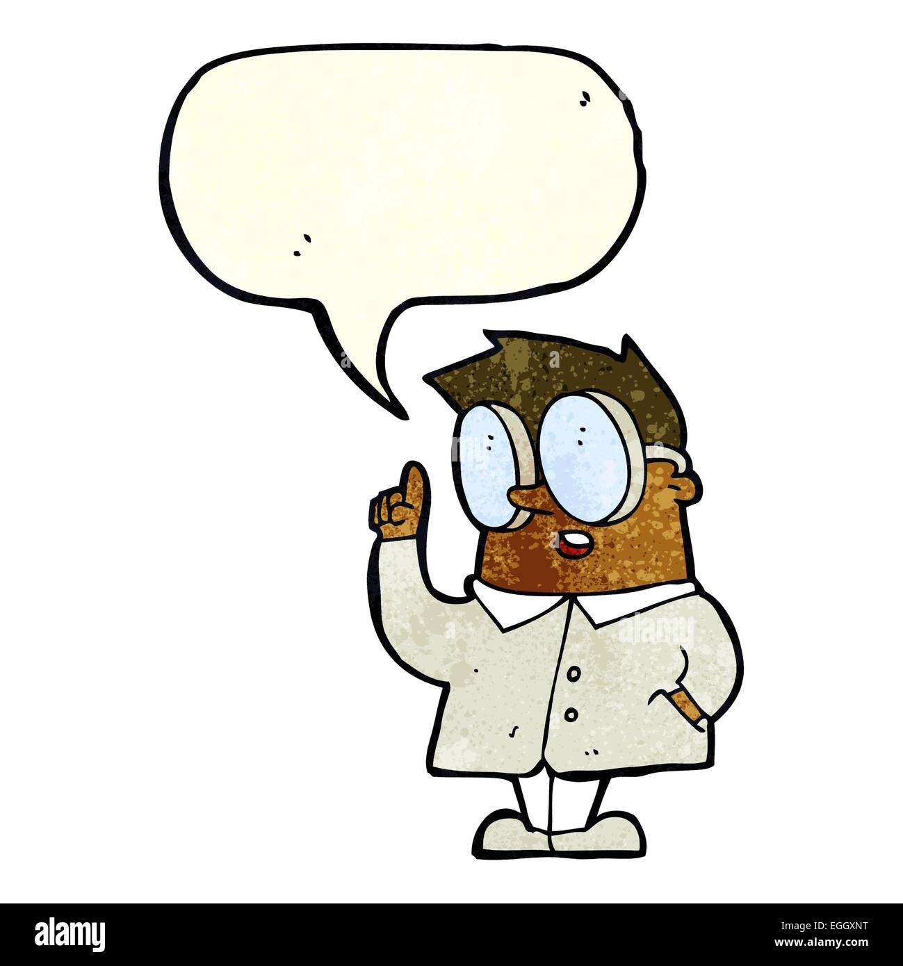 cartoon scientist with speech bubble Stock Vector Image & Art - Alamy