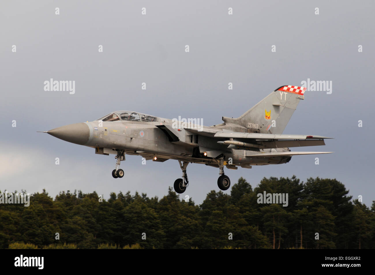 Tornado ADV of the Royal Air Force landing on the base at Leuchars ...