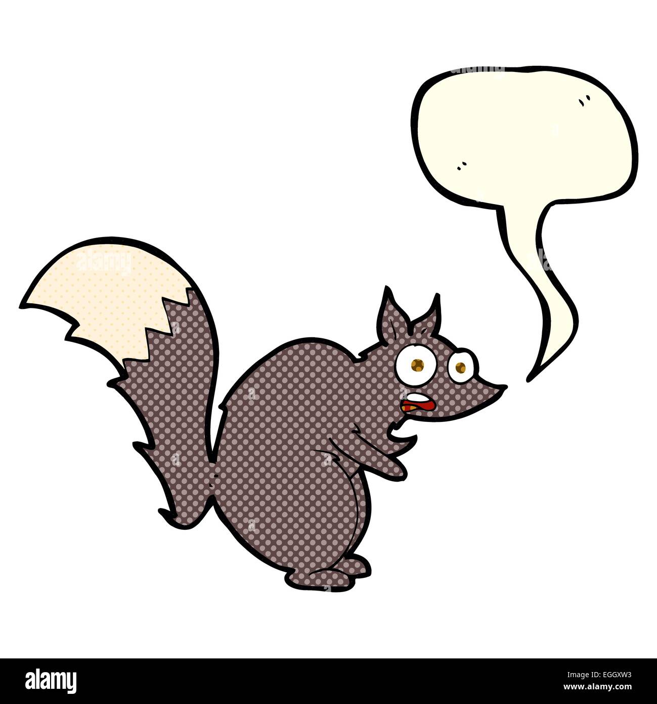 funny startled squirrel cartoon with speech bubble Stock Vector Image ...