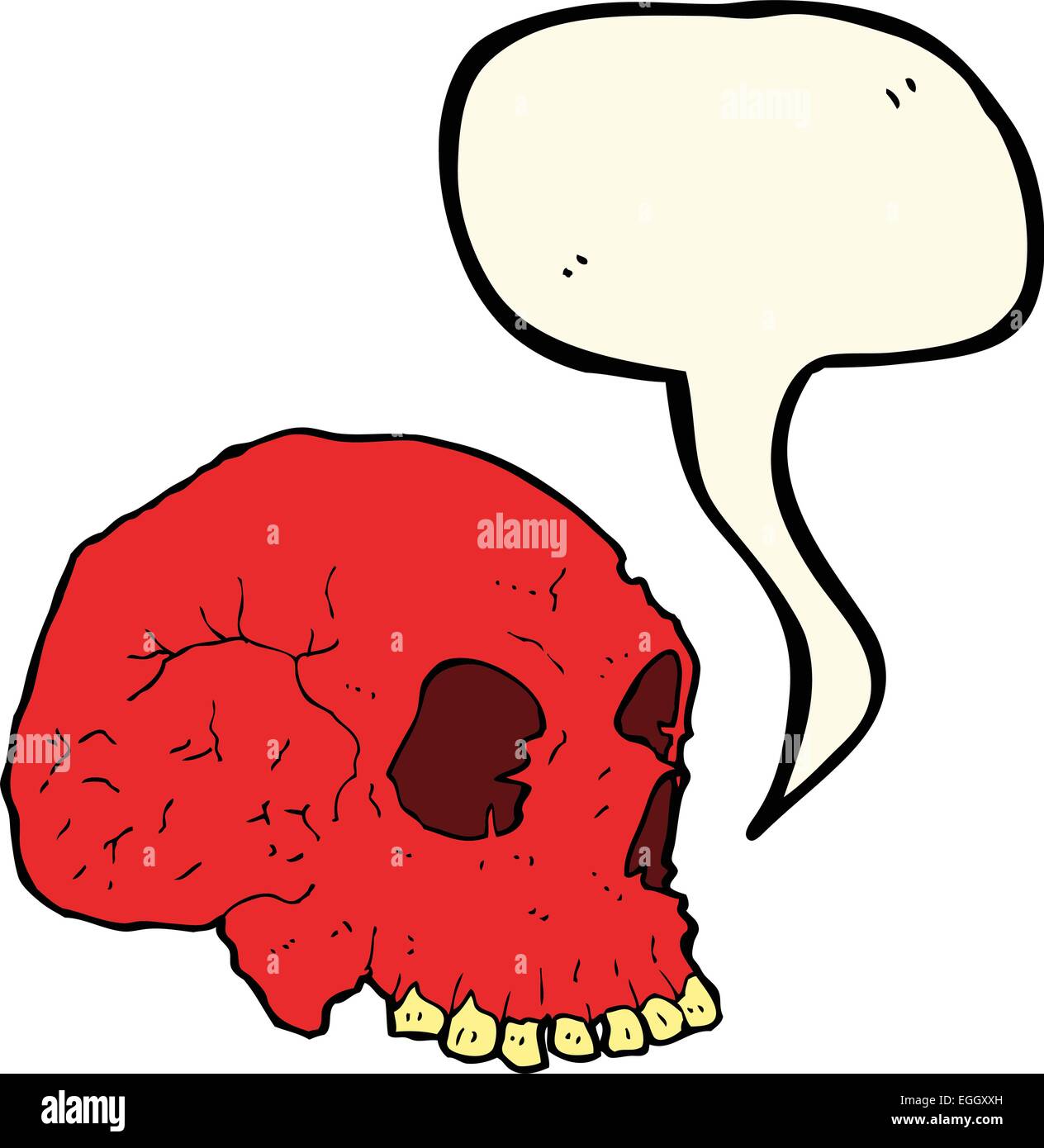 cartoon spooky skull with speech bubble Stock Vector Image & Art - Alamy