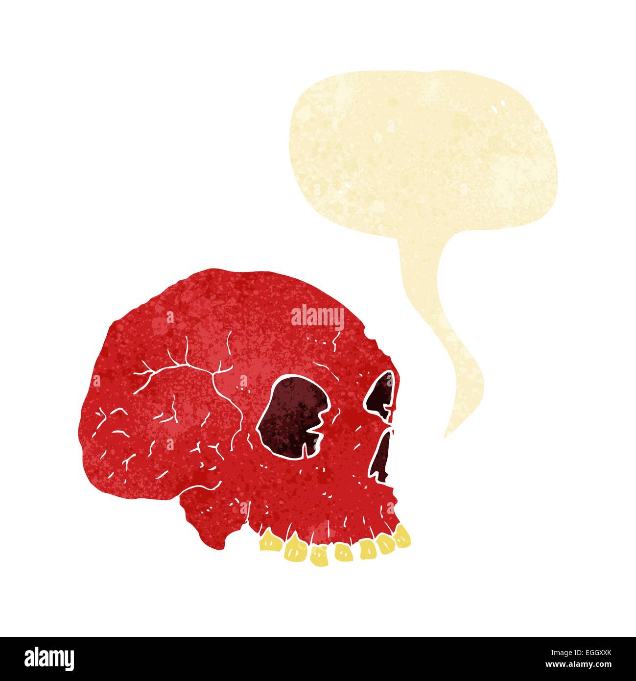 cartoon spooky skull with speech bubble Stock Vector Image & Art - Alamy