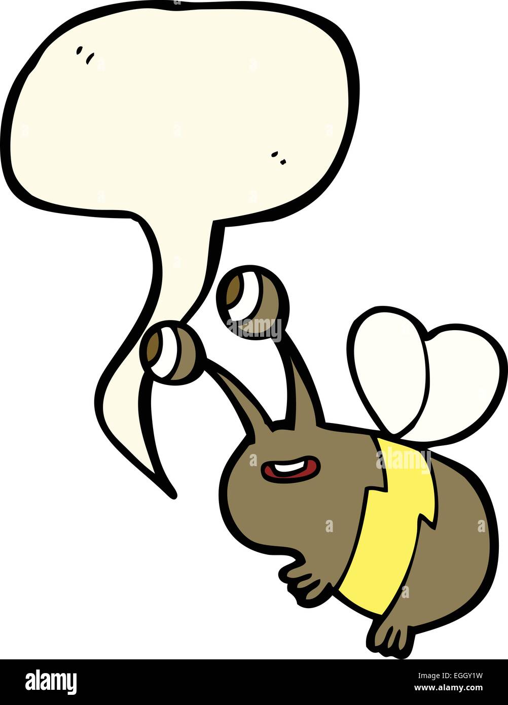 cartoon happy bee with speech bubble Stock Vector Image & Art - Alamy