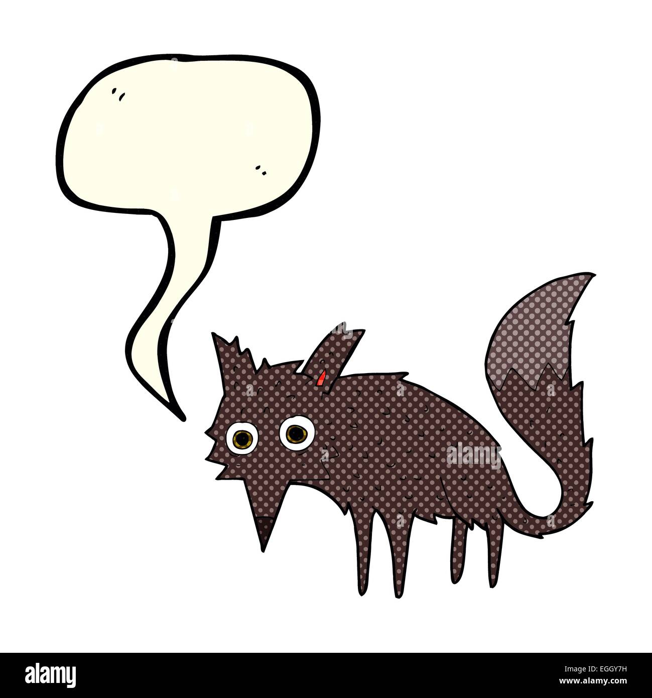 funny cartoon little wolf with speech bubble Stock Vector Image & Art ...