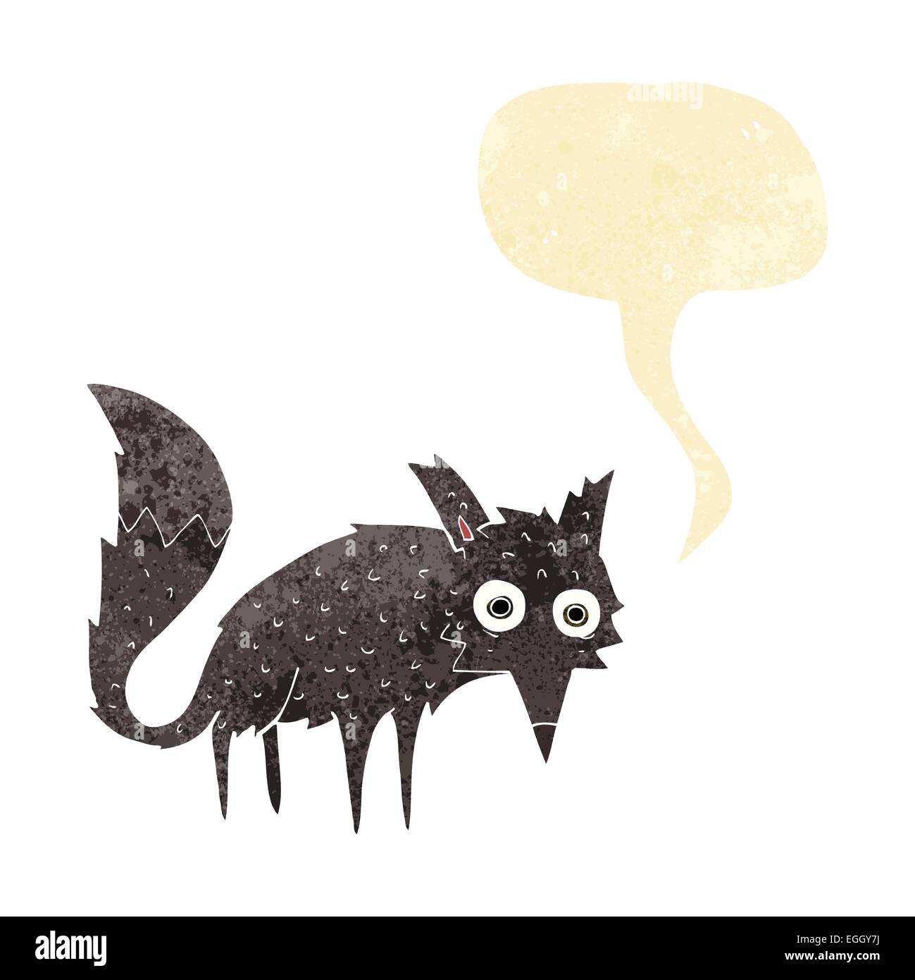 funny cartoon little wolf with speech bubble Stock Vector Image & Art ...