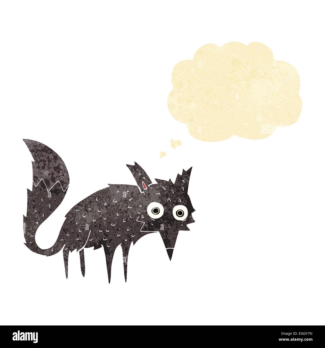 funny cartoon little wolf with thought bubble Stock Vector Image & Art ...