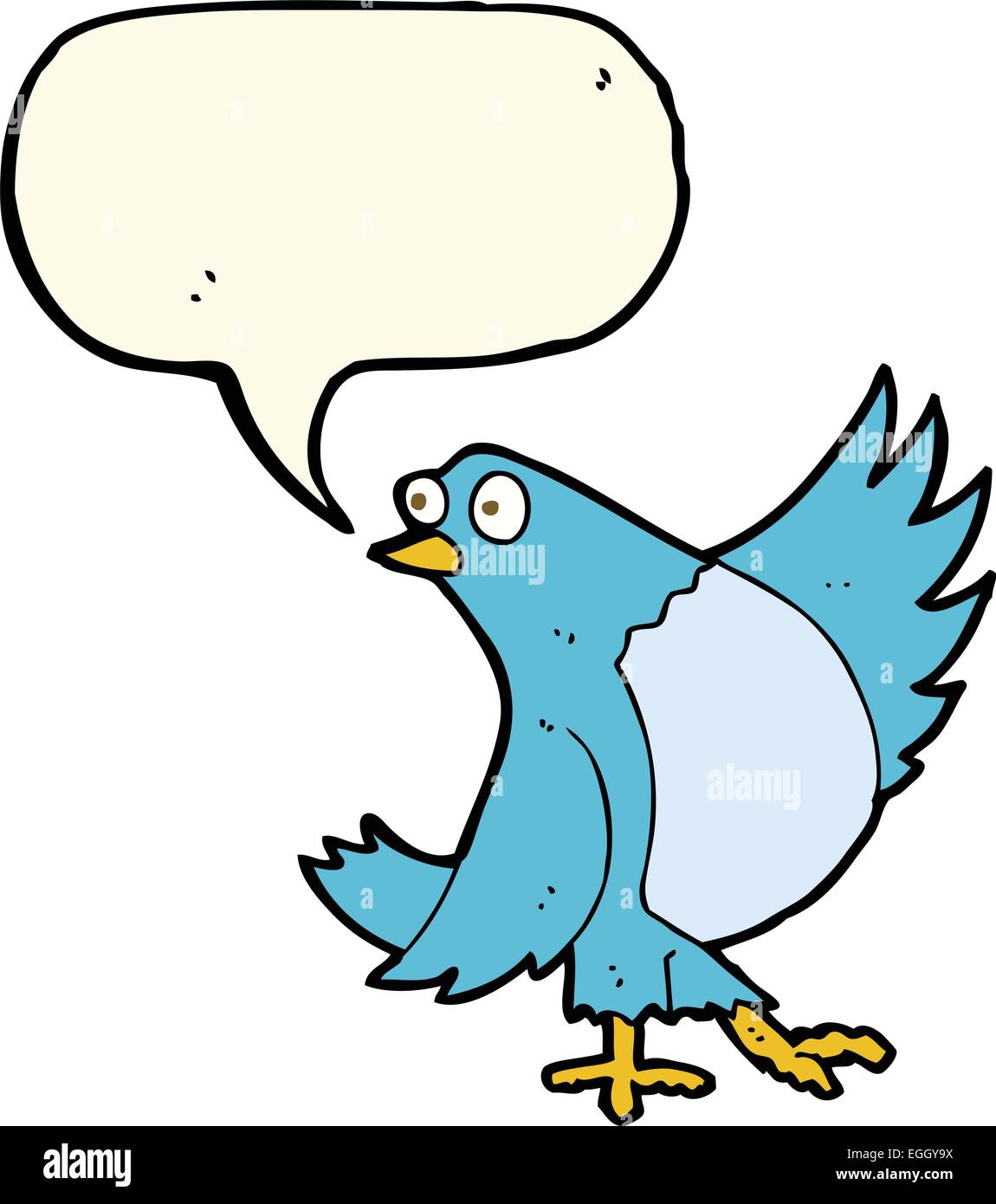 cartoon dancing bluebird with speech bubble Stock Vector Image & Art ...