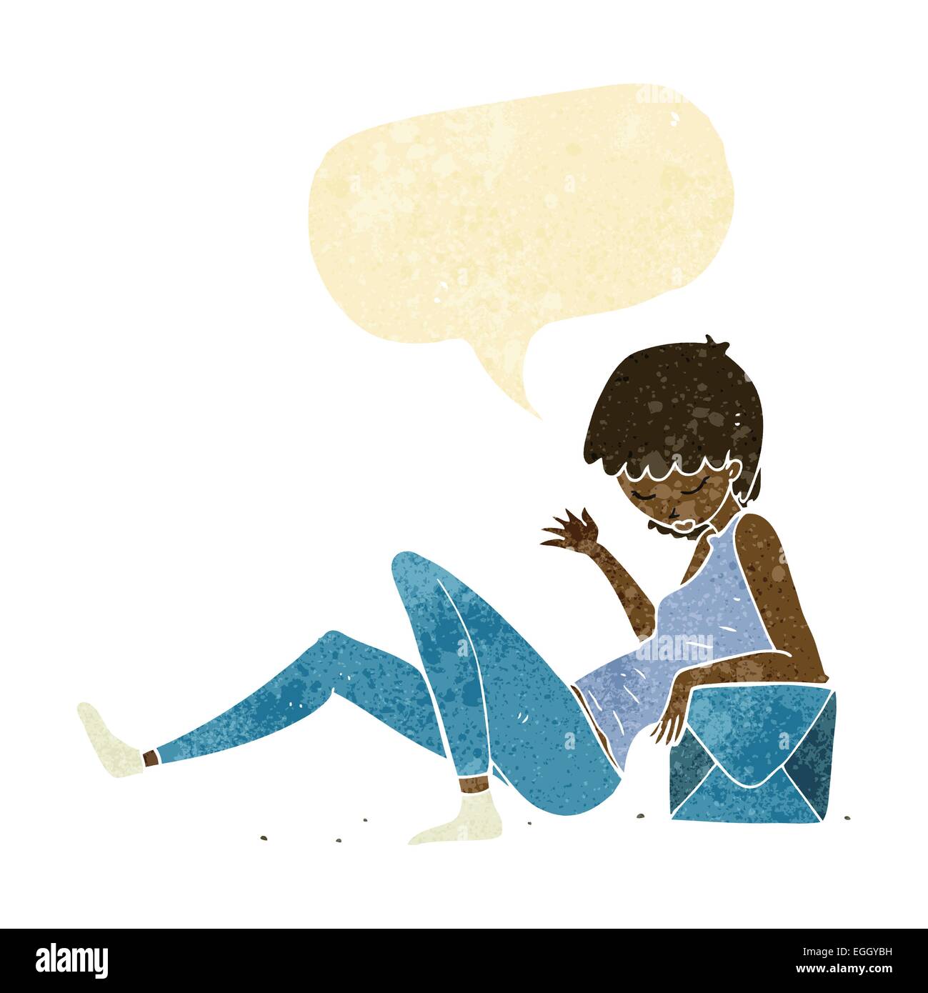 Cartoon illustration woman leaning on Stock Vector Images - Alamy