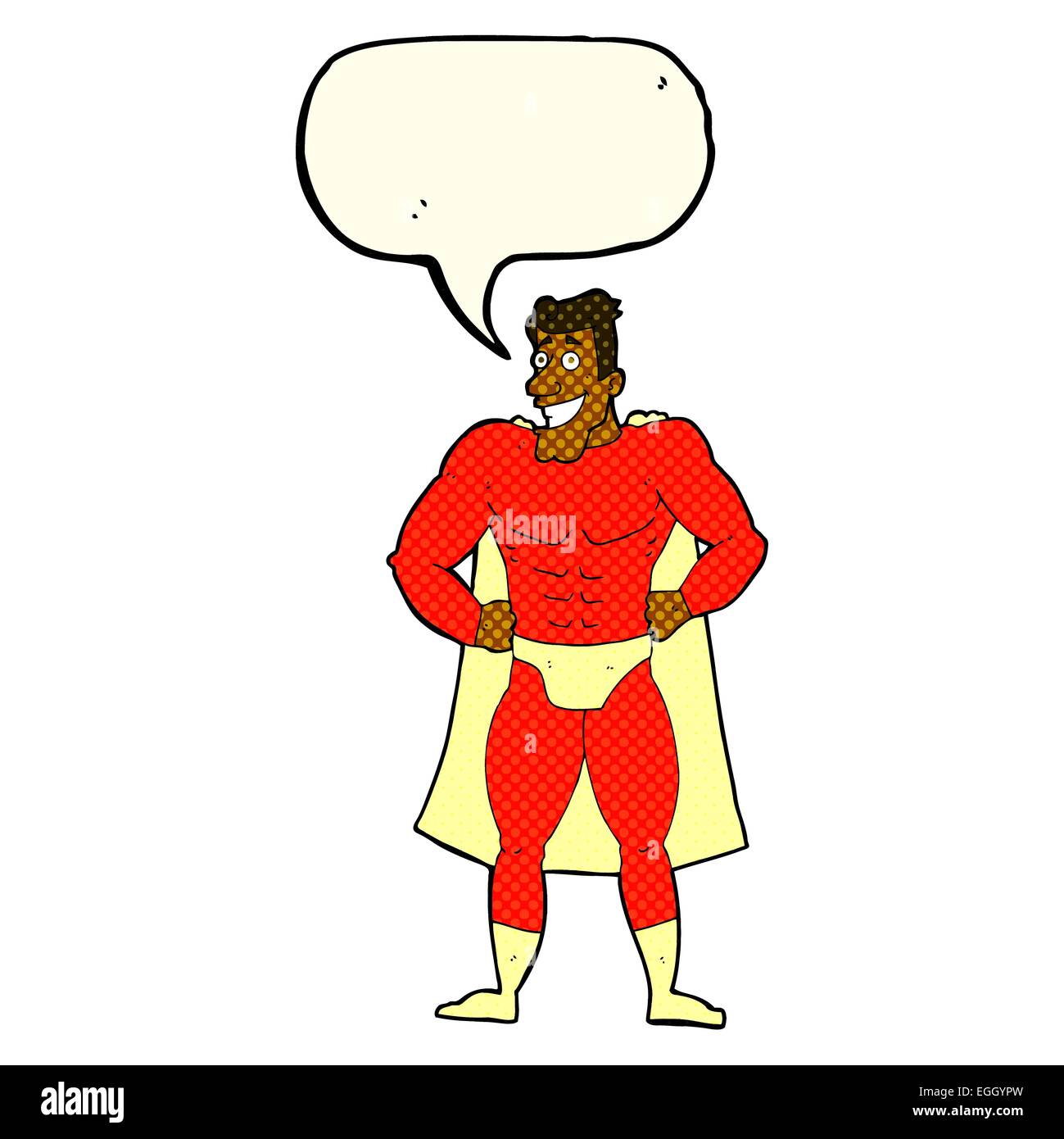 cartoon superhero with speech bubble Stock Vector Image & Art - Alamy