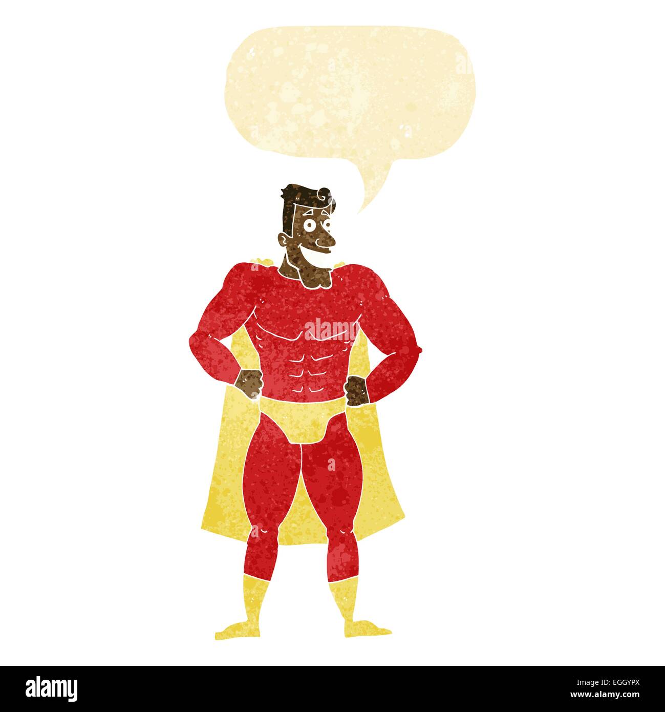cartoon superhero with speech bubble Stock Vector Image & Art - Alamy