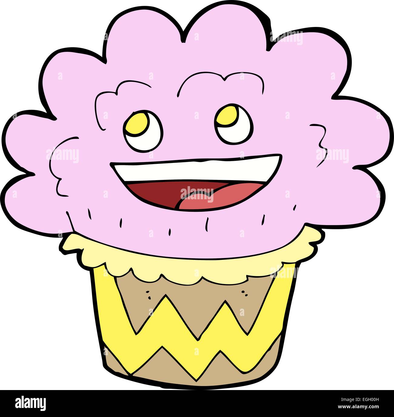 cartoon happy cupcake Stock Vector Image & Art - Alamy