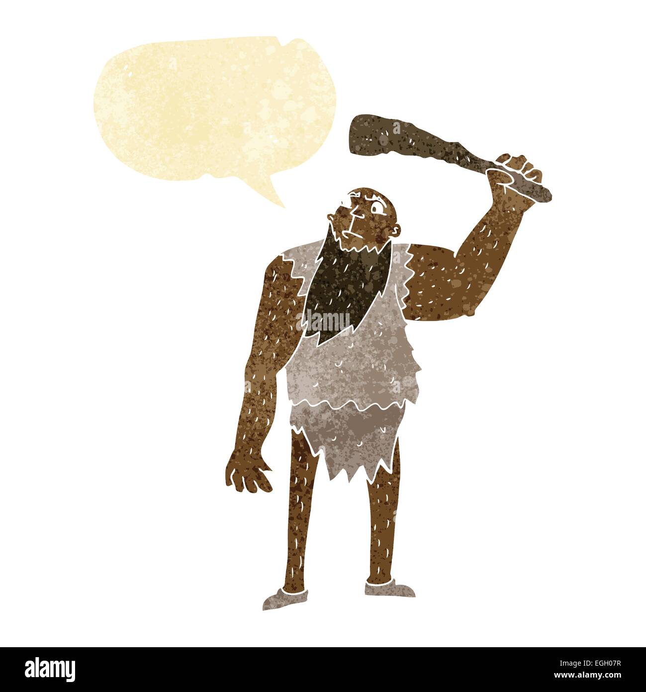 Cartoon Neanderthal With Speech Bubble Stock Vector Image And Art Alamy