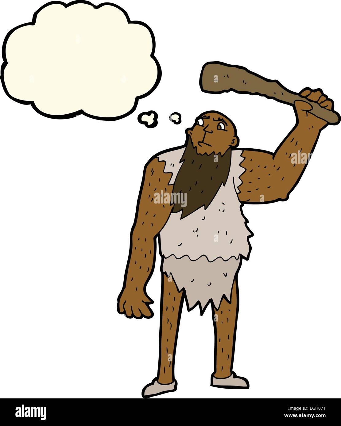 cartoon neanderthal with thought bubble Stock Vector Image & Art - Alamy