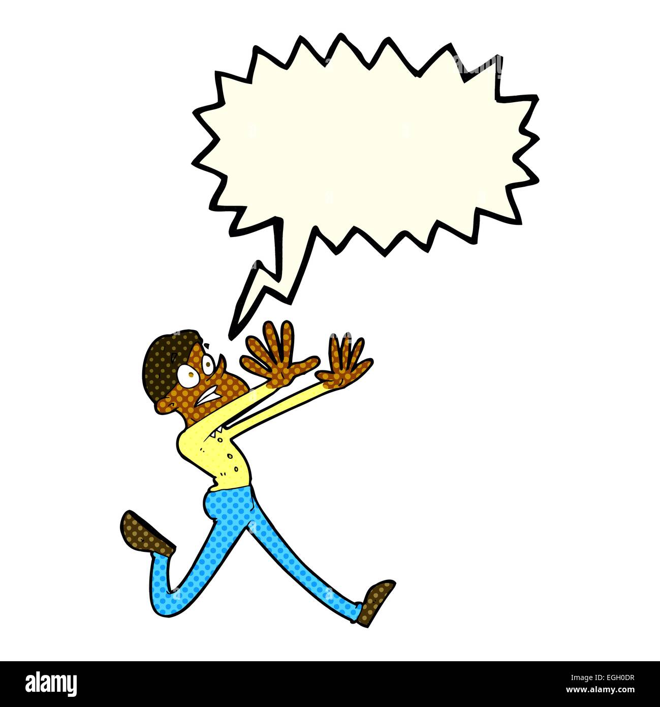cartoon man running away with speech bubble Stock Vector Image & Art ...