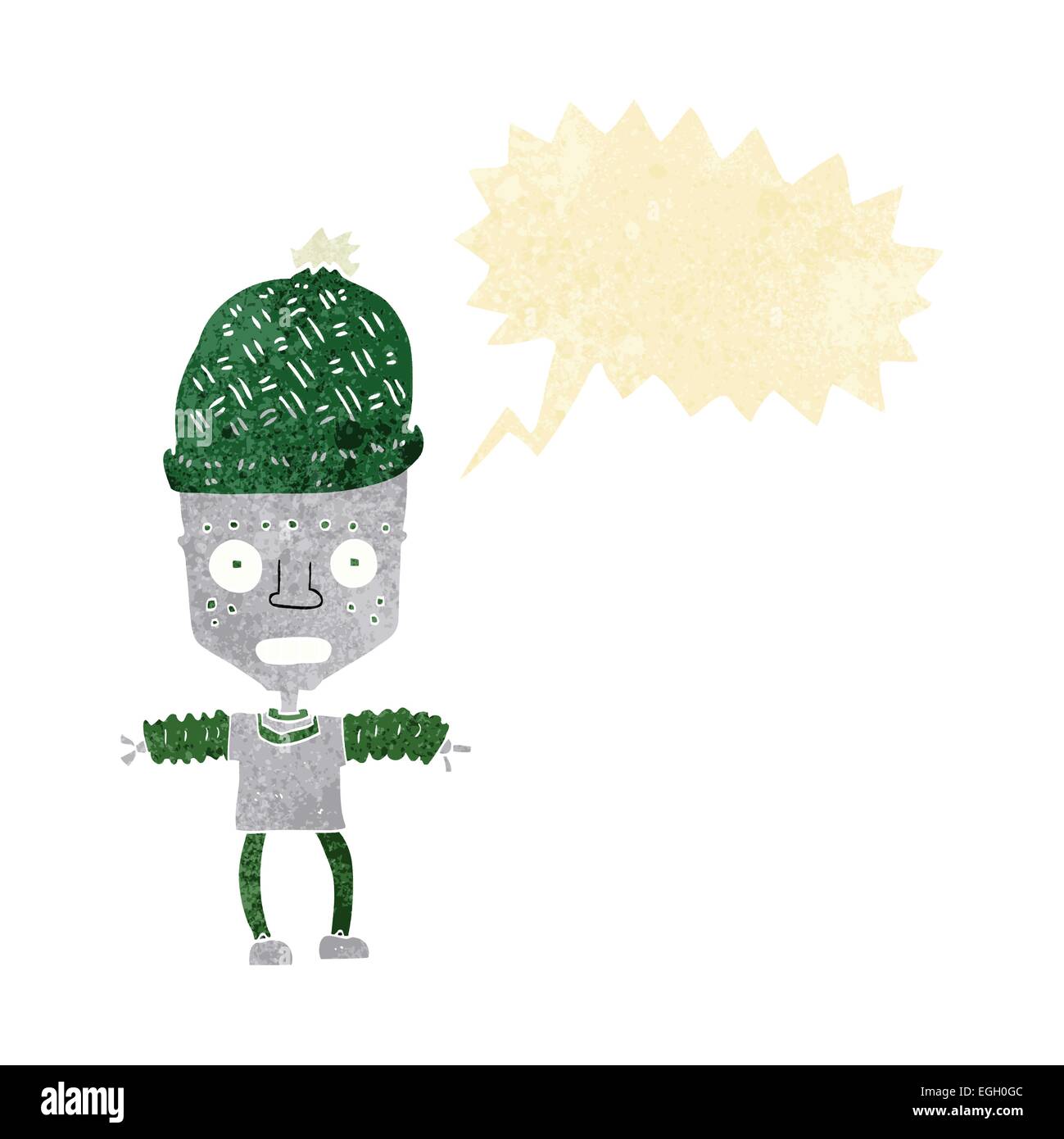 cartoon robot wearing hat with speech bubble Stock Vector Image & Art ...