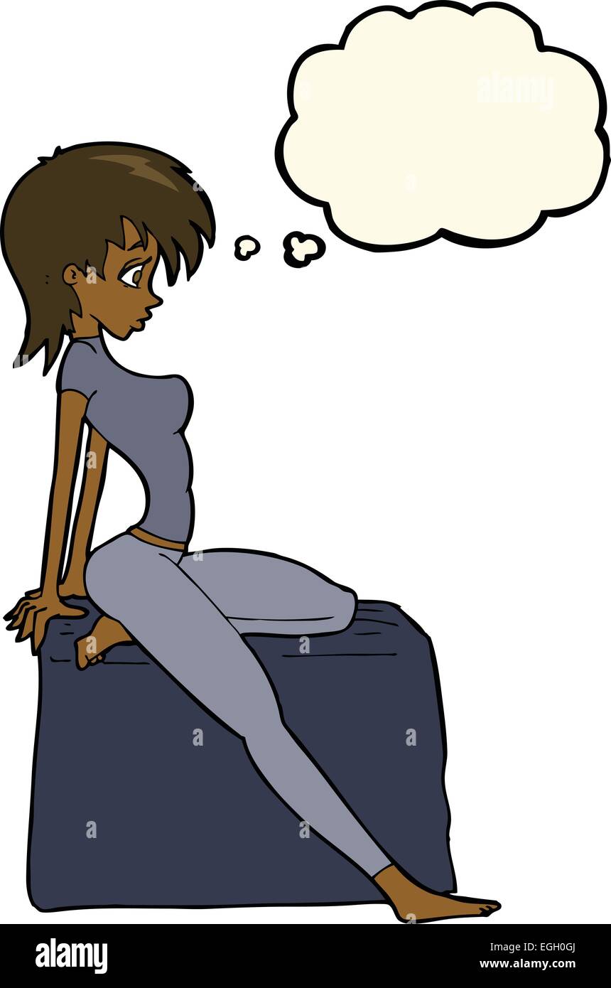 cartoon pin up pose girl with thought bubble Stock Vector Image & Art ...