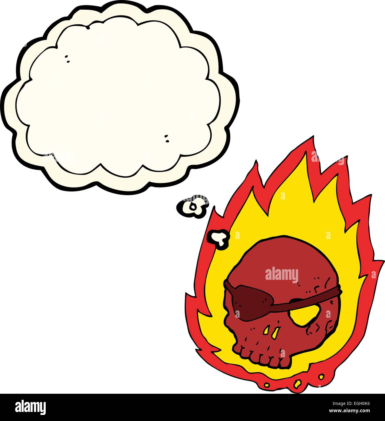 cartoon burning skull with thought bubble Stock Vector Image & Art - Alamy