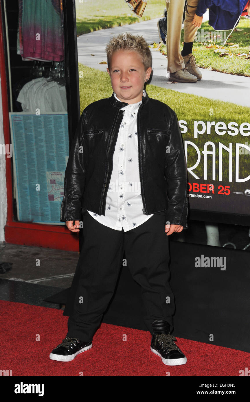 LOS ANGELES, CA - OCTOBER 23, 2013: Jackson Nicoll at the premiere of ...