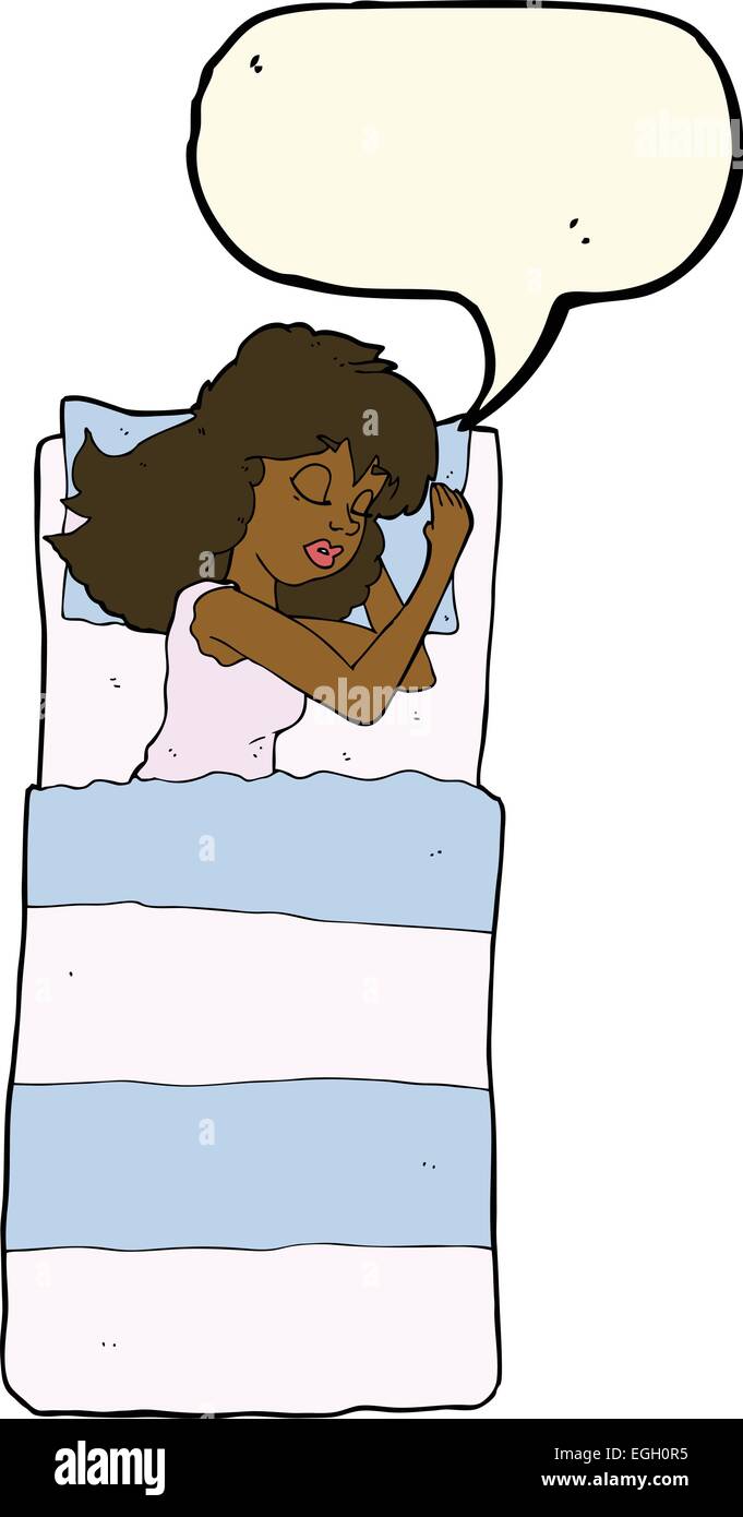 cartoon sleeping woman with speech bubble Stock Vector Image & Art - Alamy