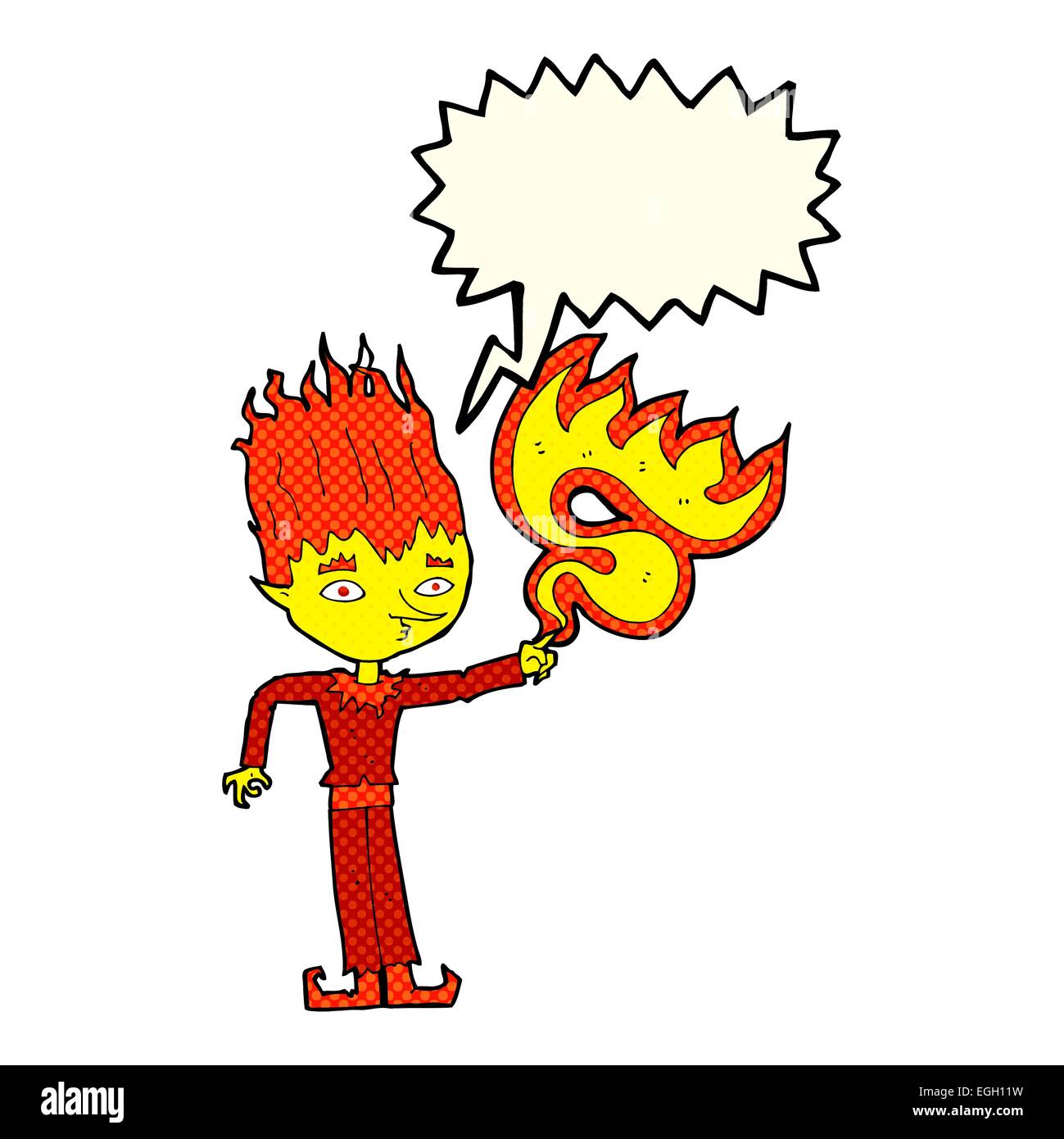 fire spirit cartoon with speech bubble Stock Vector Image & Art - Alamy
