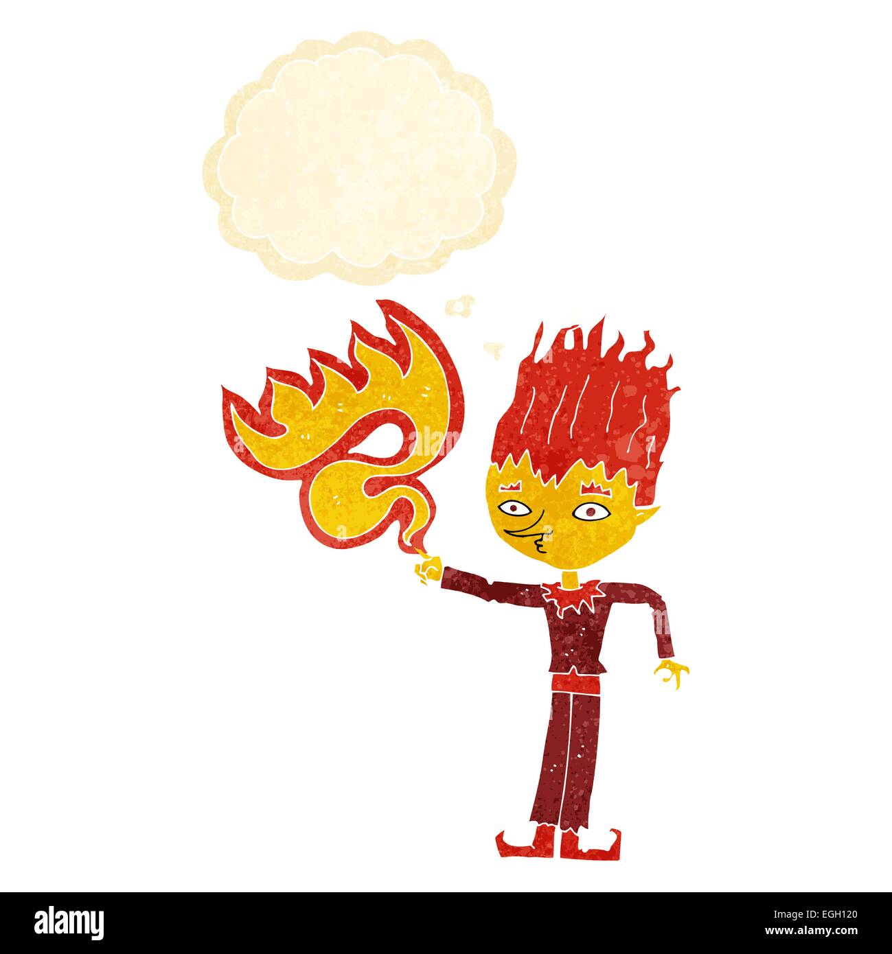 fire spirit cartoon with thought bubble Stock Vector Image & Art - Alamy