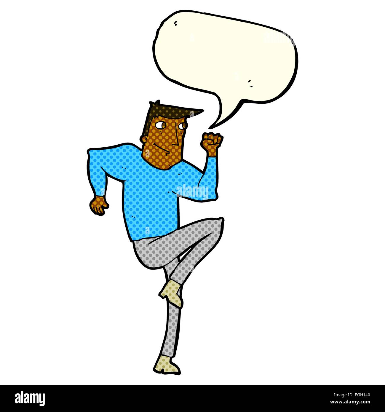 cartoon man jogging on spot with speech bubble Stock Vector Image & Art ...