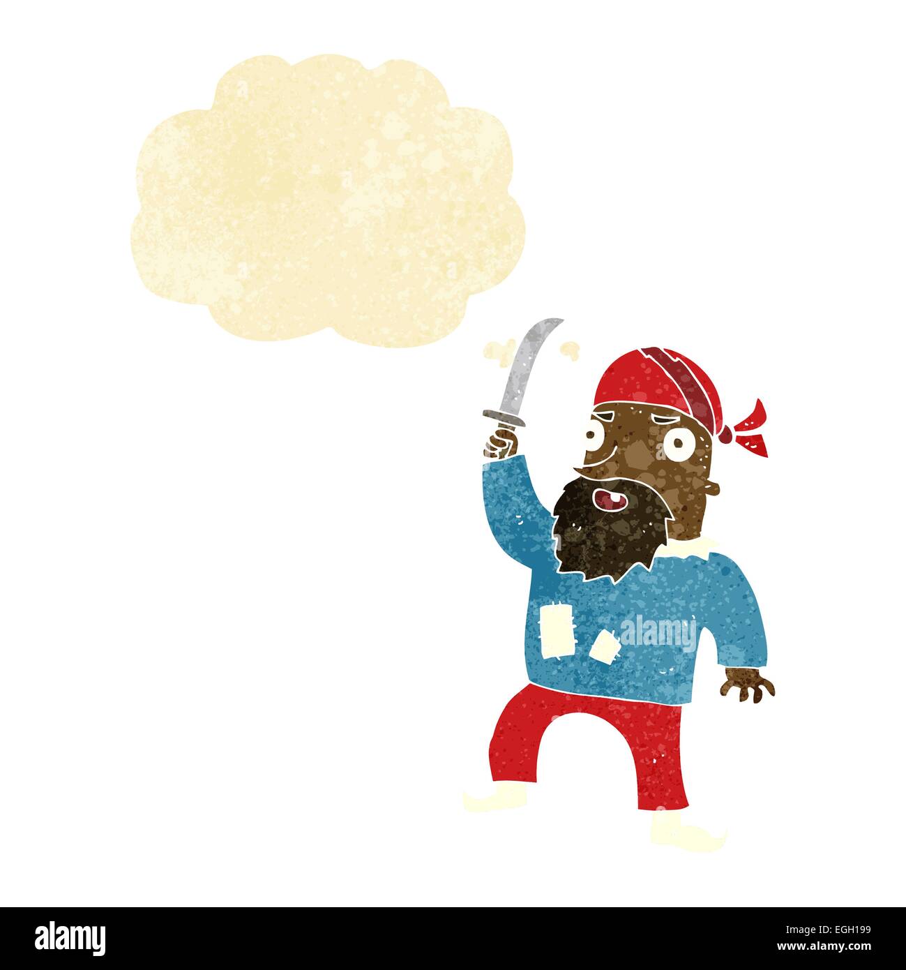 cartoon pirate with thought bubble Stock Vector Image & Art - Alamy