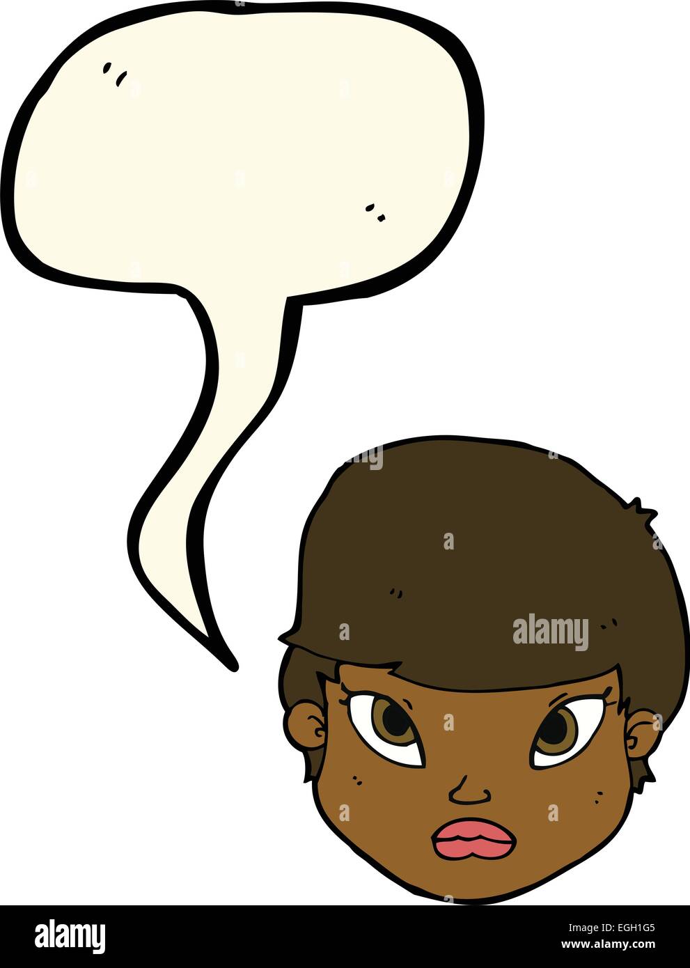 cartoon serious face with speech bubble Stock Vector Image & Art - Alamy