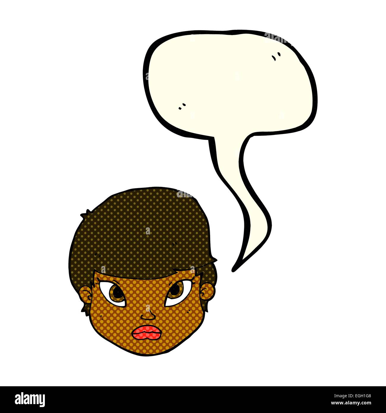 cartoon serious face with speech bubble Stock Vector Image & Art - Alamy