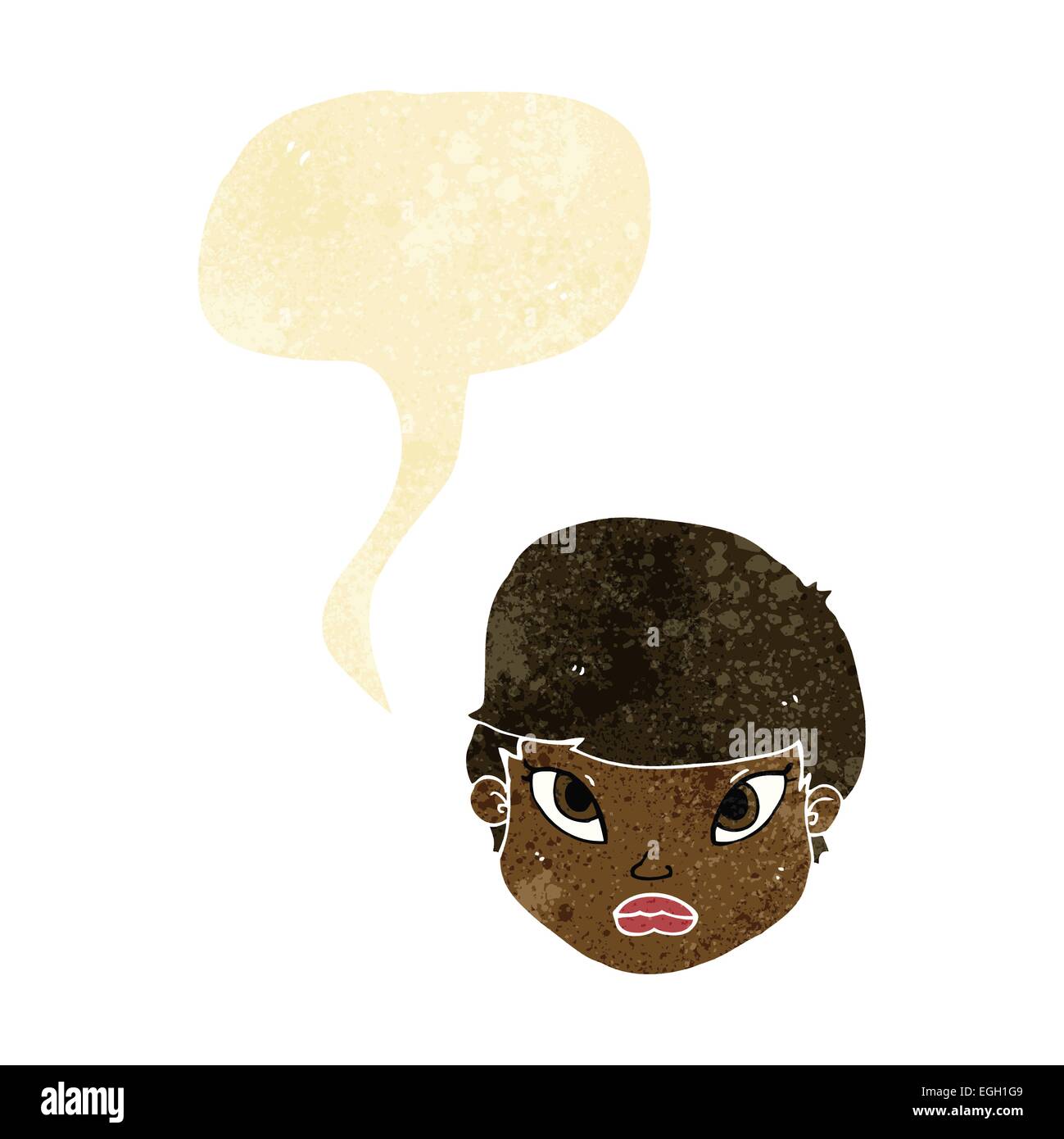 cartoon serious face with speech bubble Stock Vector Image & Art - Alamy