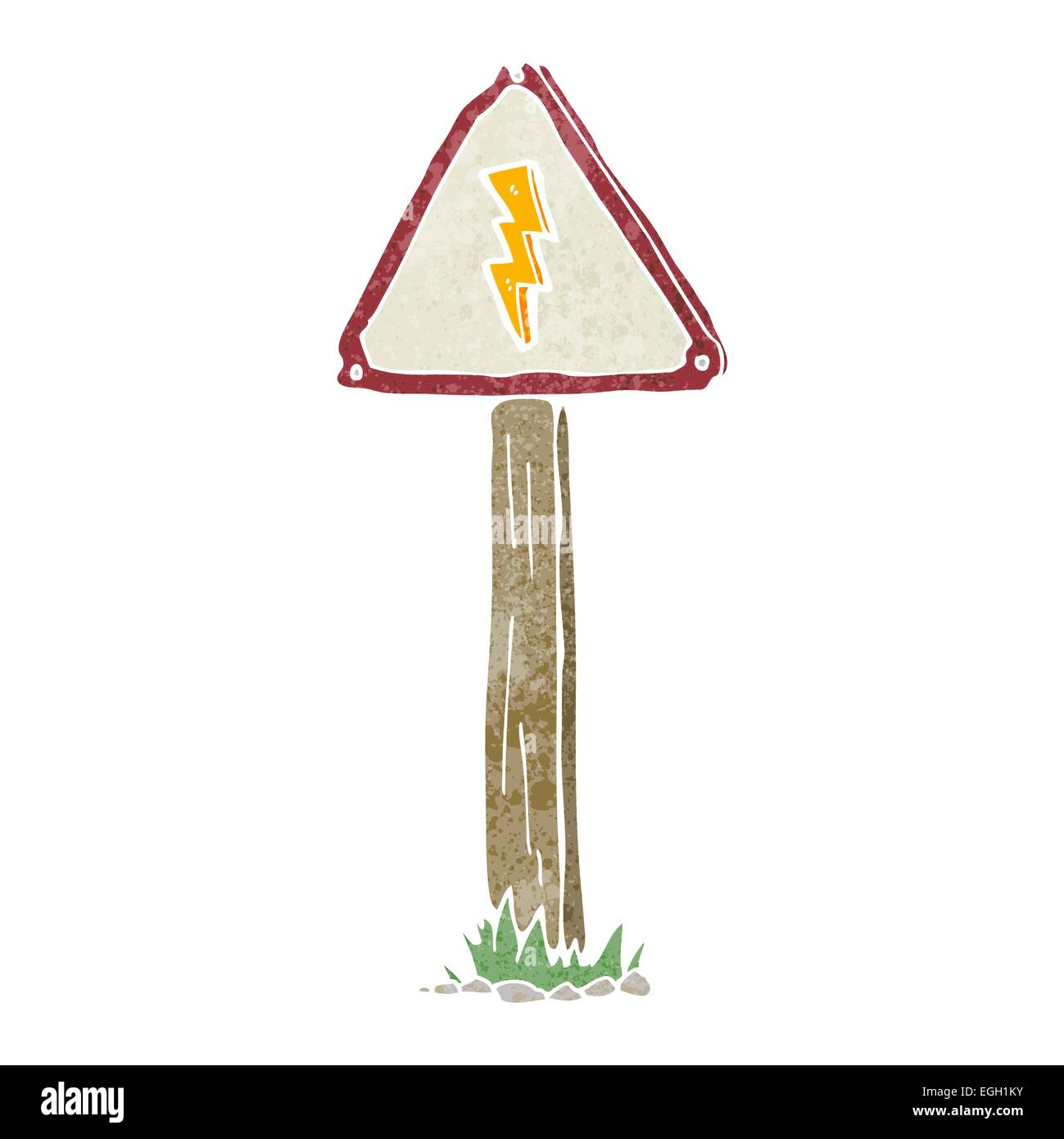 cartoon electrical warning sign Stock Vector Image & Art - Alamy