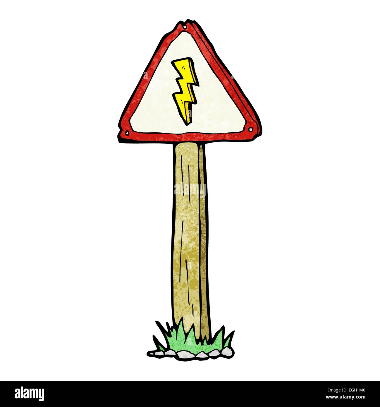 cartoon electrical warning sign Stock Vector Image & Art - Alamy