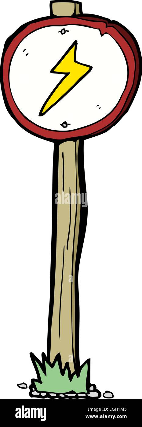 cartoon electrical warning sign Stock Vector Image & Art - Alamy