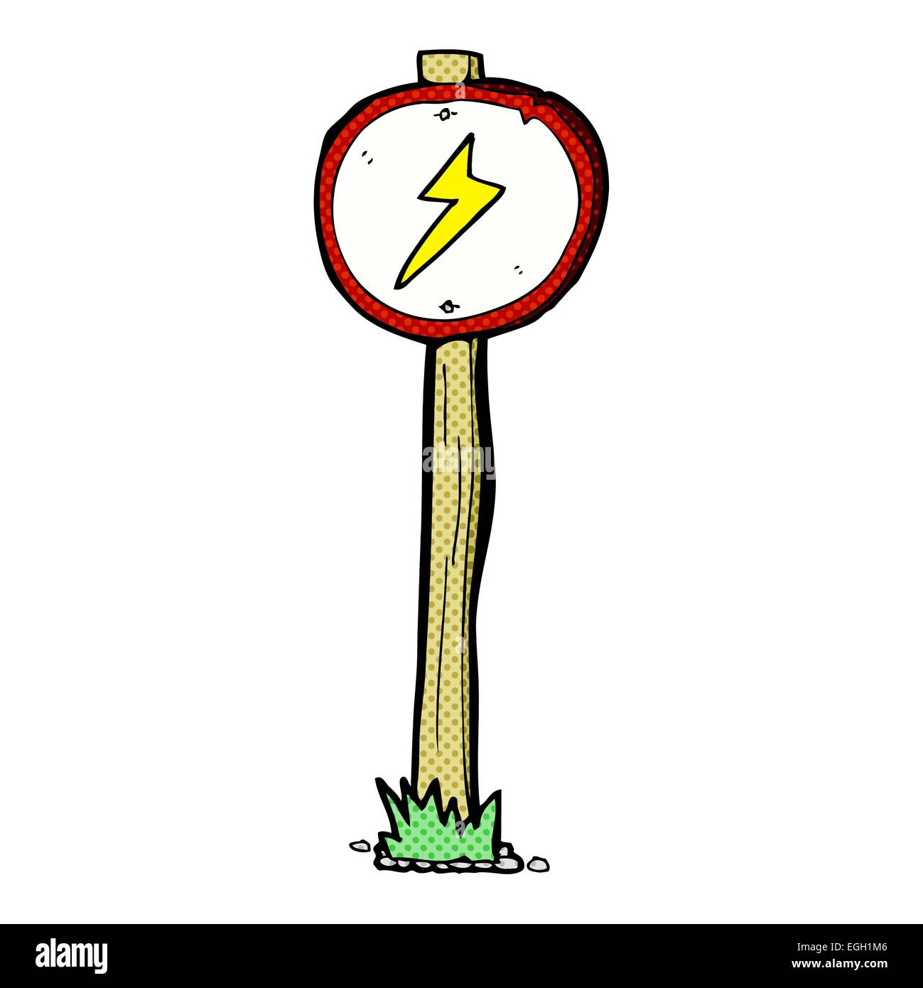 cartoon electrical warning sign Stock Vector Image & Art - Alamy