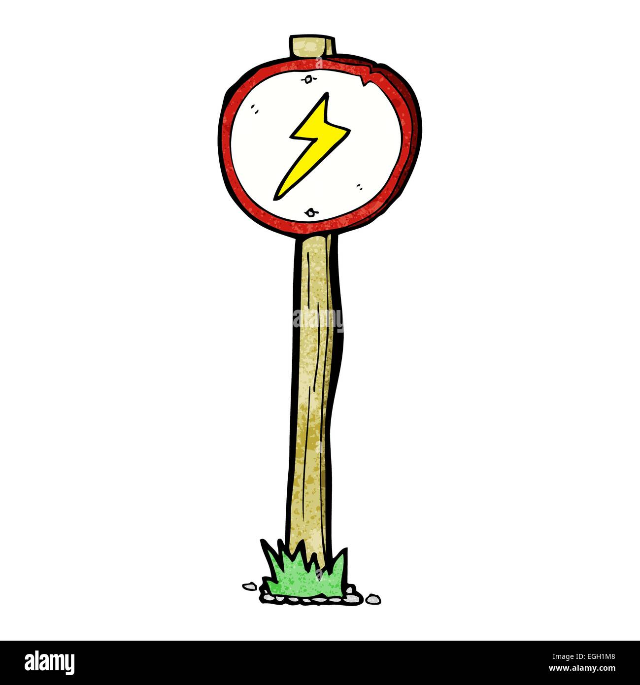 cartoon electrical warning sign Stock Vector Image & Art - Alamy