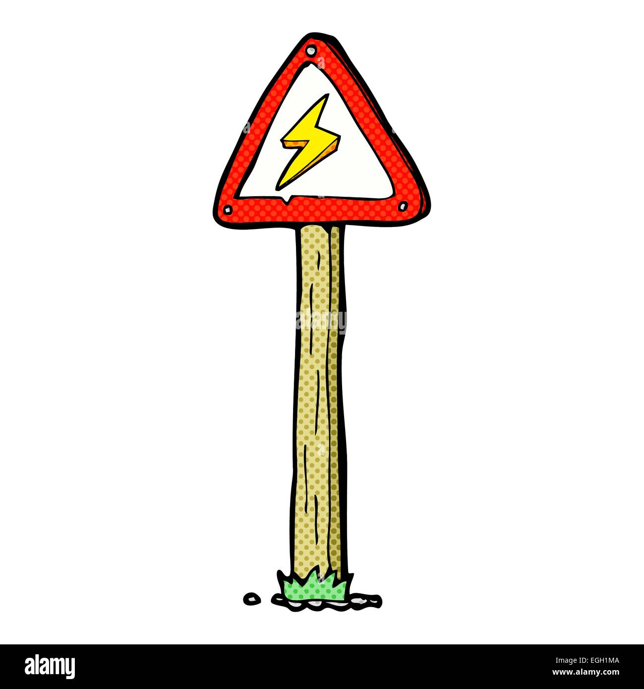 cartoon electrical warning sign Stock Vector Image & Art - Alamy