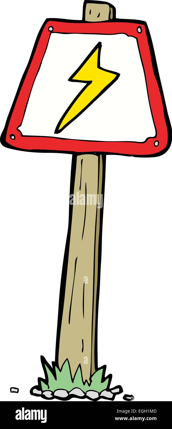 cartoon electrical warning sign Stock Vector Image & Art - Alamy
