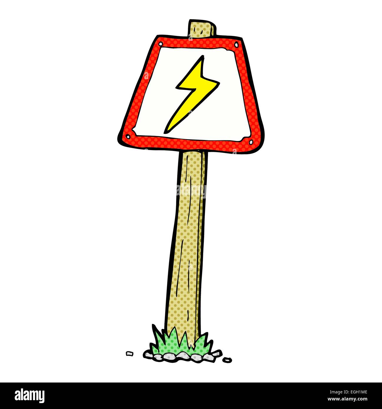 cartoon electrical warning sign Stock Vector Image & Art - Alamy